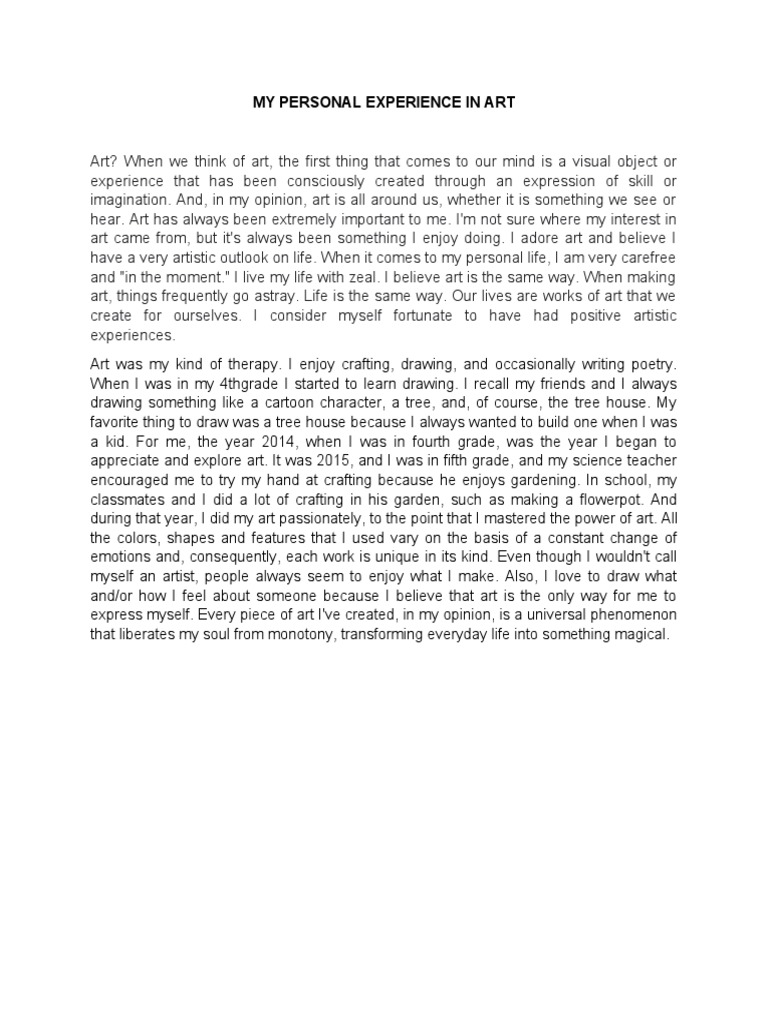 My Journey Through Art Expression | PDF