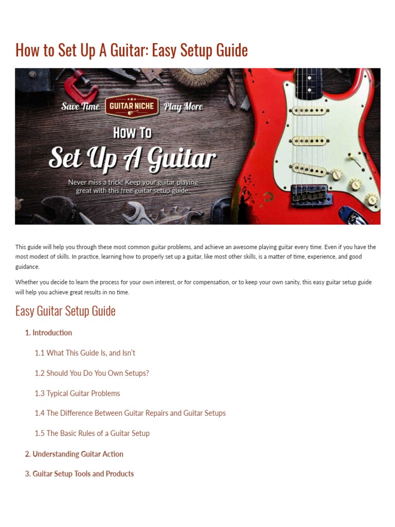 Easy Guitar Setup Guide | PDF | Guitars | String Instruments