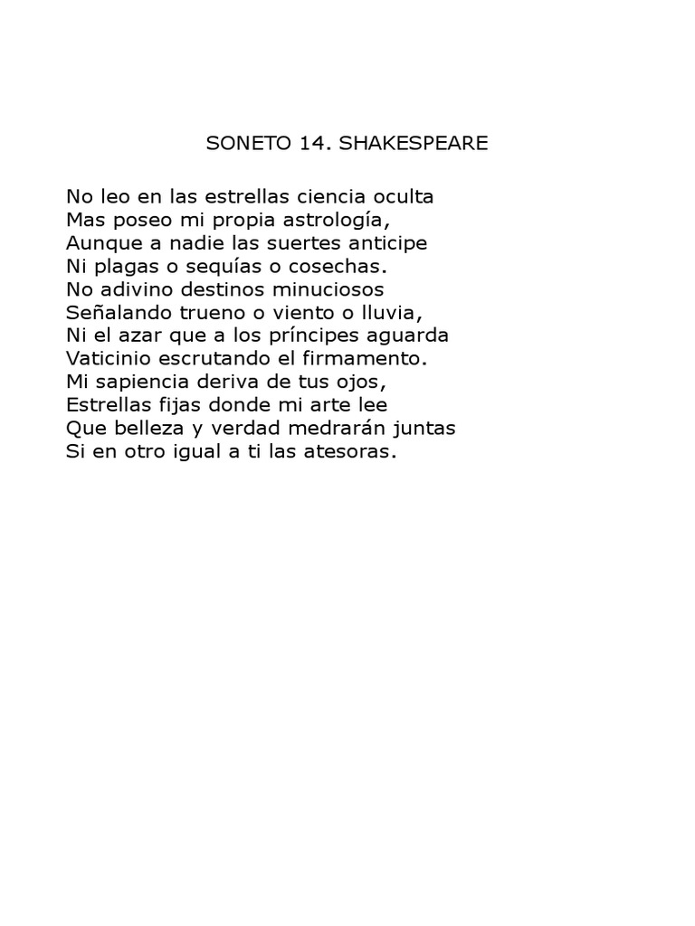 Soneto 14 | PDF