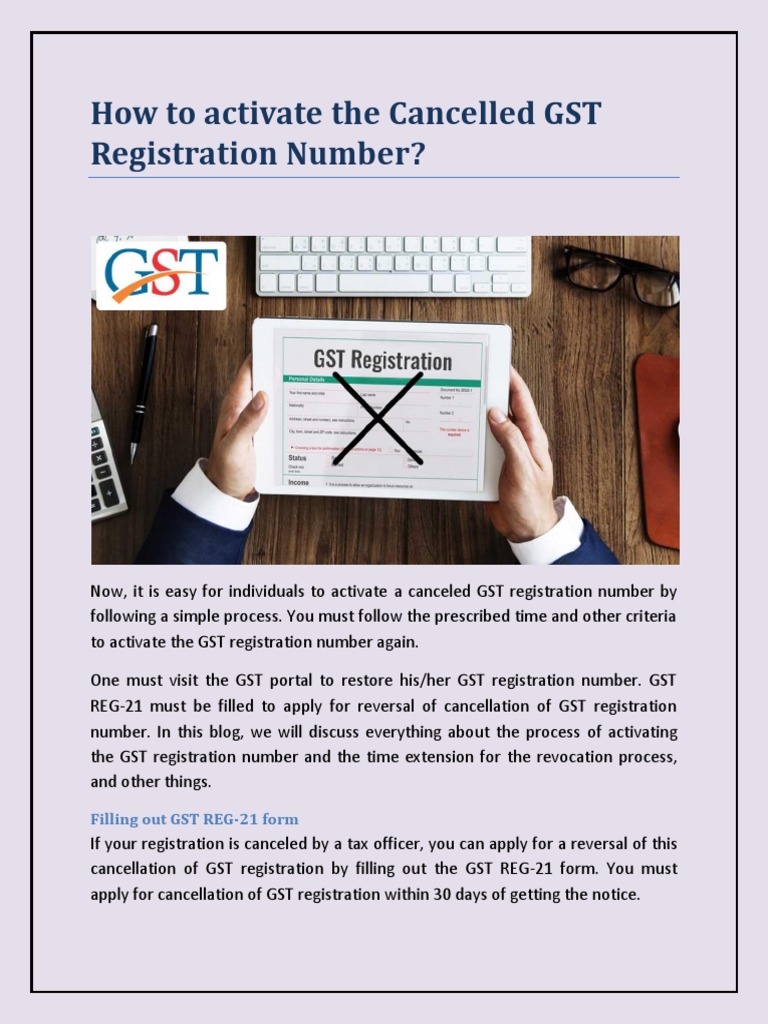How To Activate Cancelled GST Registration Number | PDF | Taxes | Justice