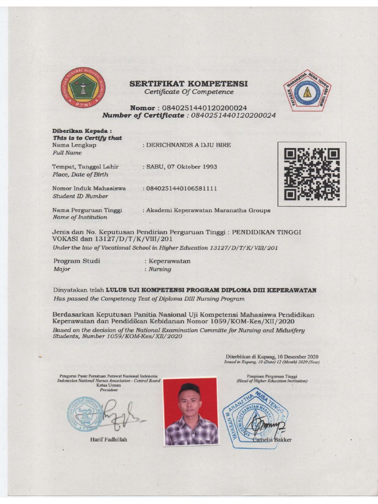 Sertifikat Kompetensi Dan Sertifikat Pendukung Lainnya | PDF