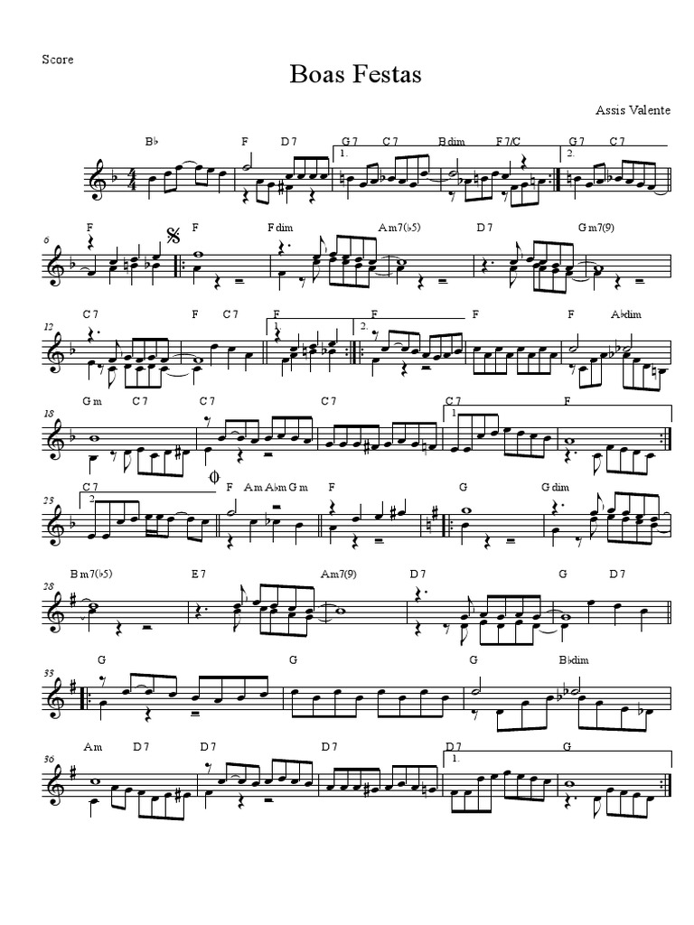 Boas Festas (F) Assis Valente | PDF