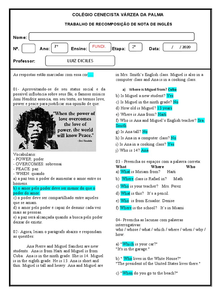 Trabalho de Ingles | PDF