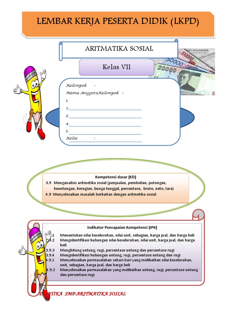 Lkpd-Aritmatika-Sosial 2 | PDF | Game & Aktivitas | Metode & Bahan Ajar