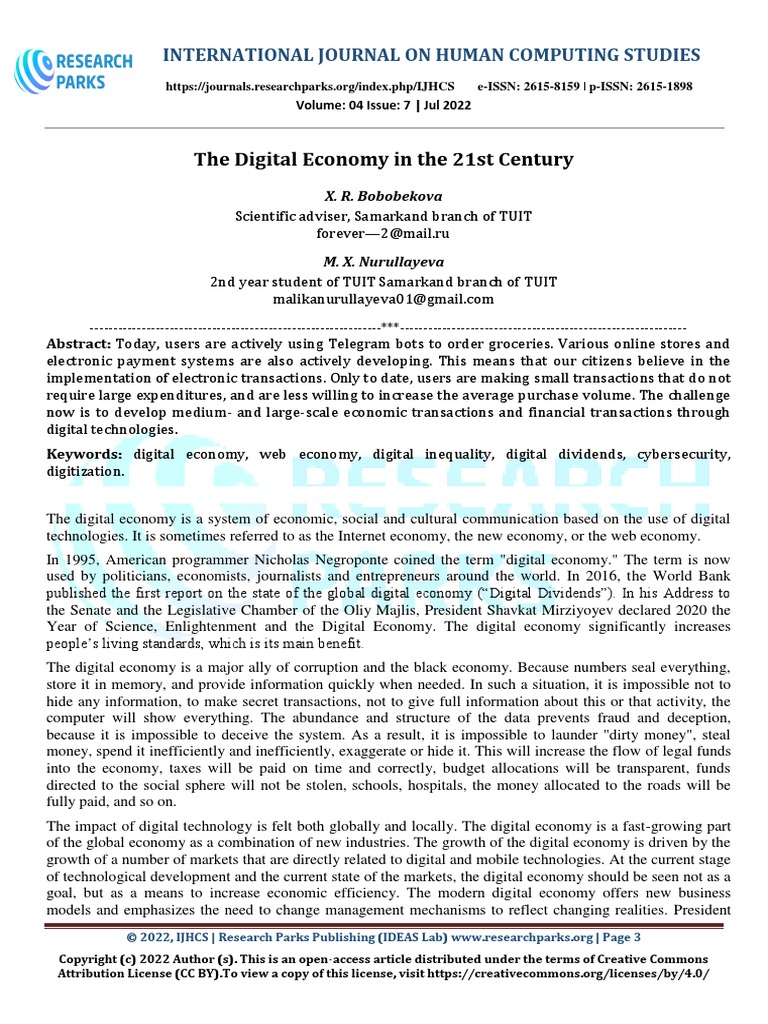The Digital Economy in The 21st Century | PDF | Economies | Computer ...