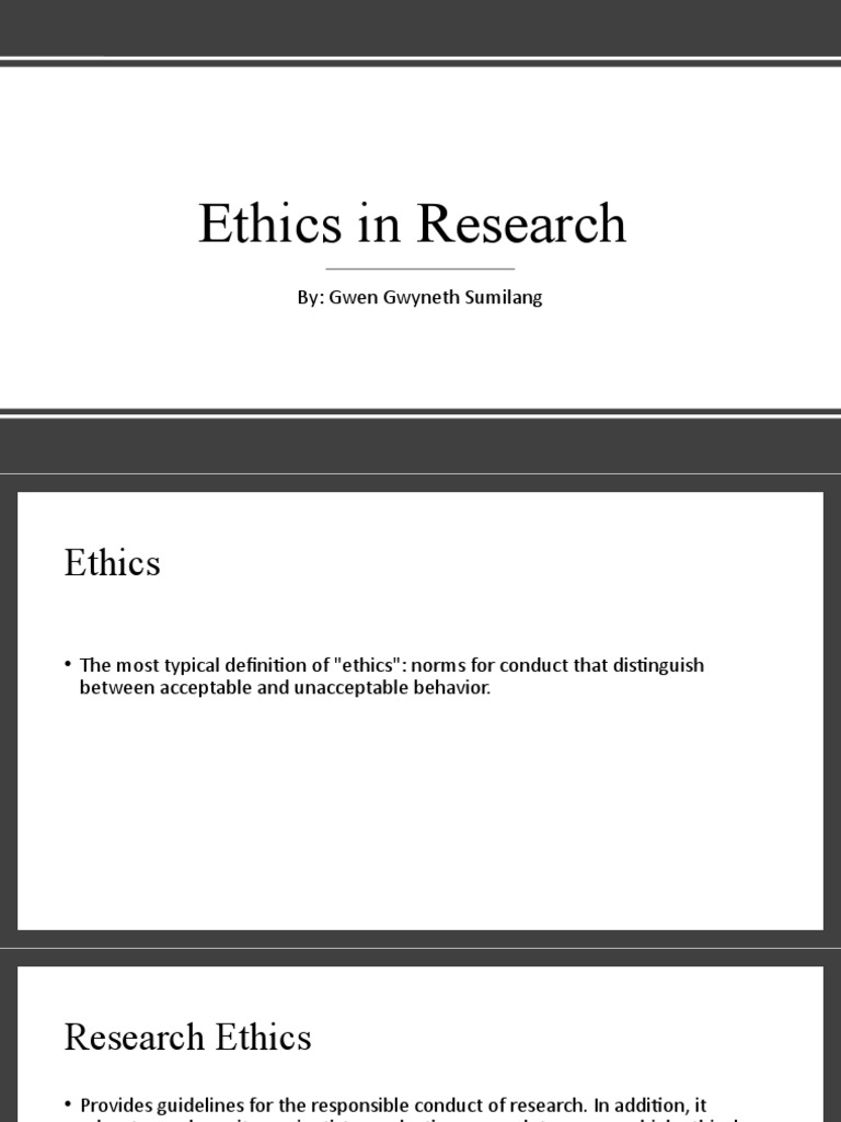 Ethics in Research | PDF