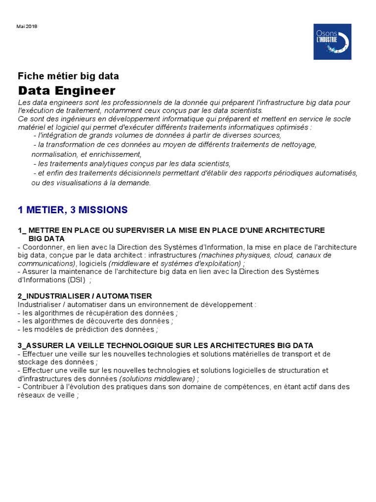 Devenir Data Engineer : Guide Essentiel | PDF | Big data | Informatique