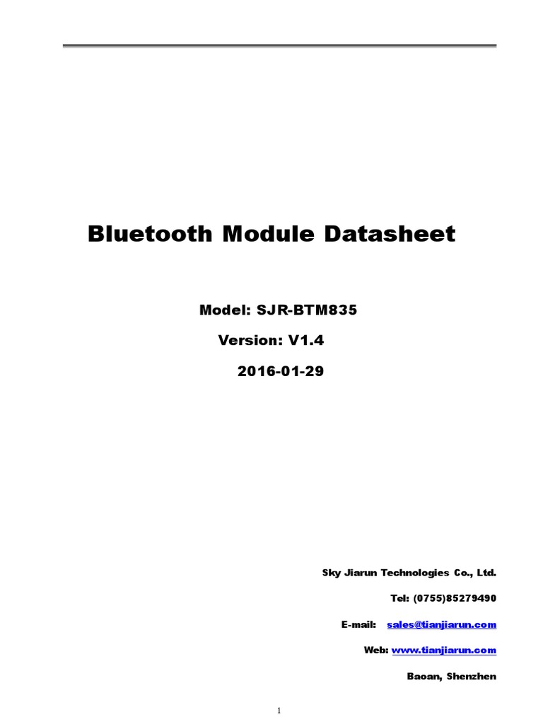 SJR Btm835 Spec | PDF | Bluetooth | Headphones