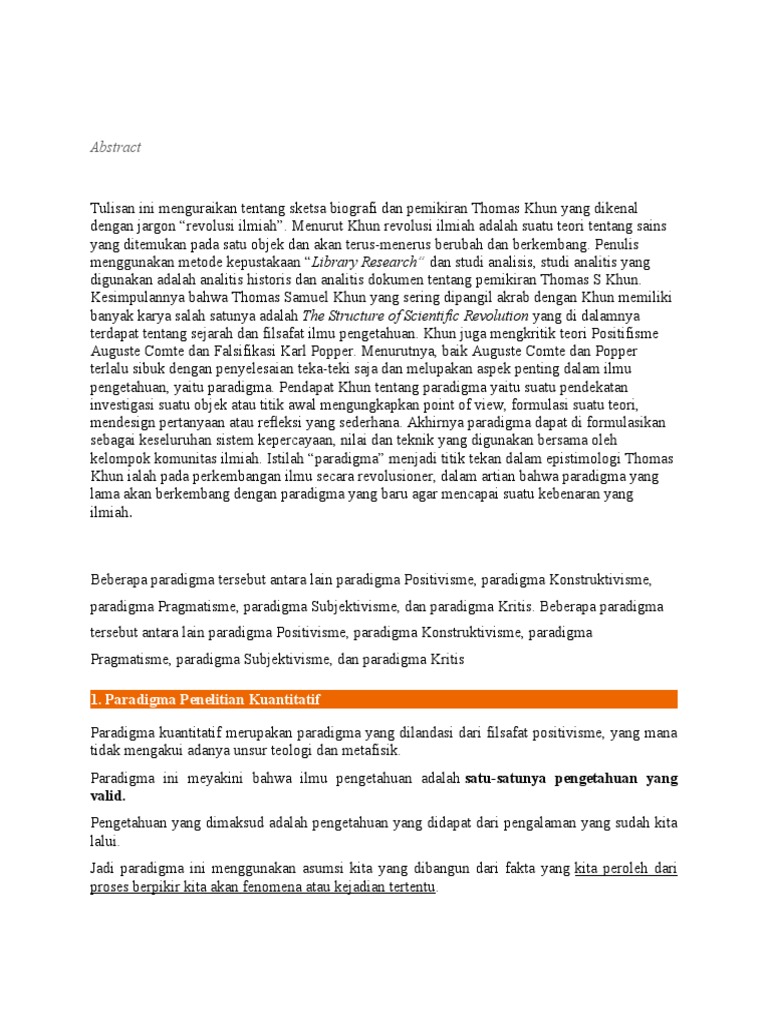 MK Filsafat Thomas Khun | PDF | Filsafat