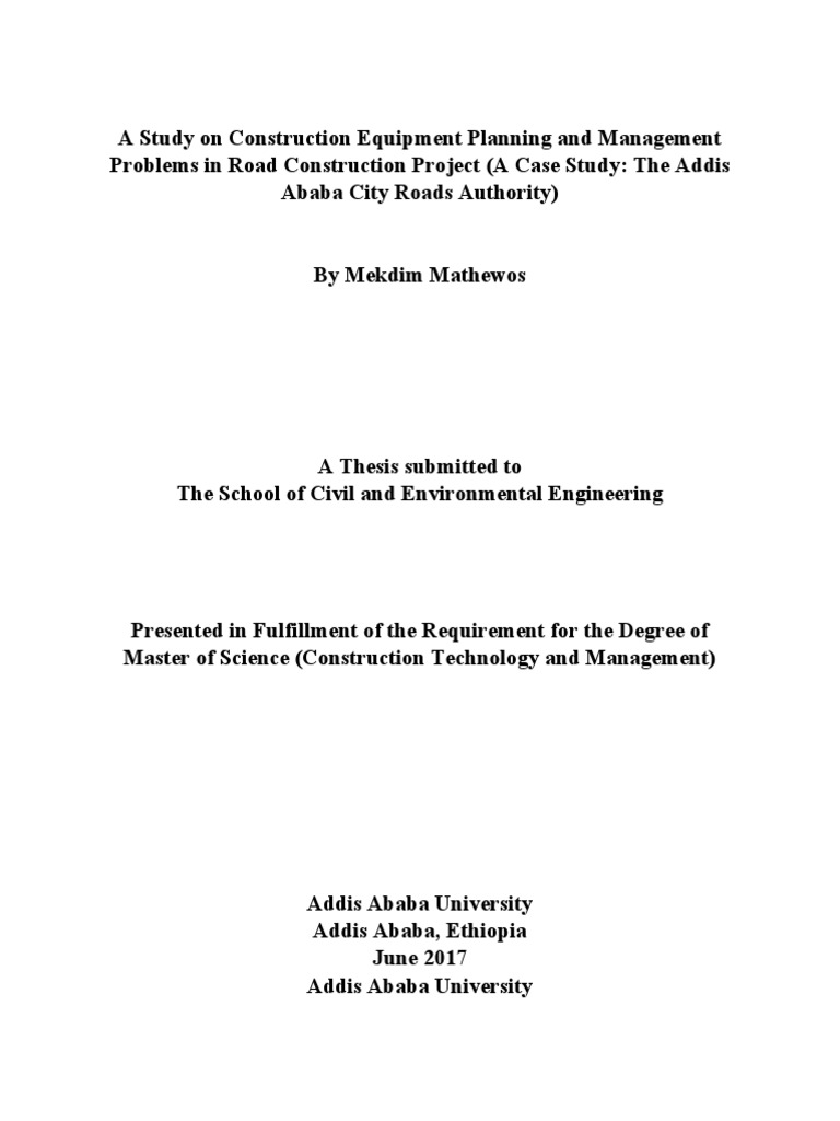 Mekdim Mathewos | PDF | Sampling (Statistics) | Heavy Equipment