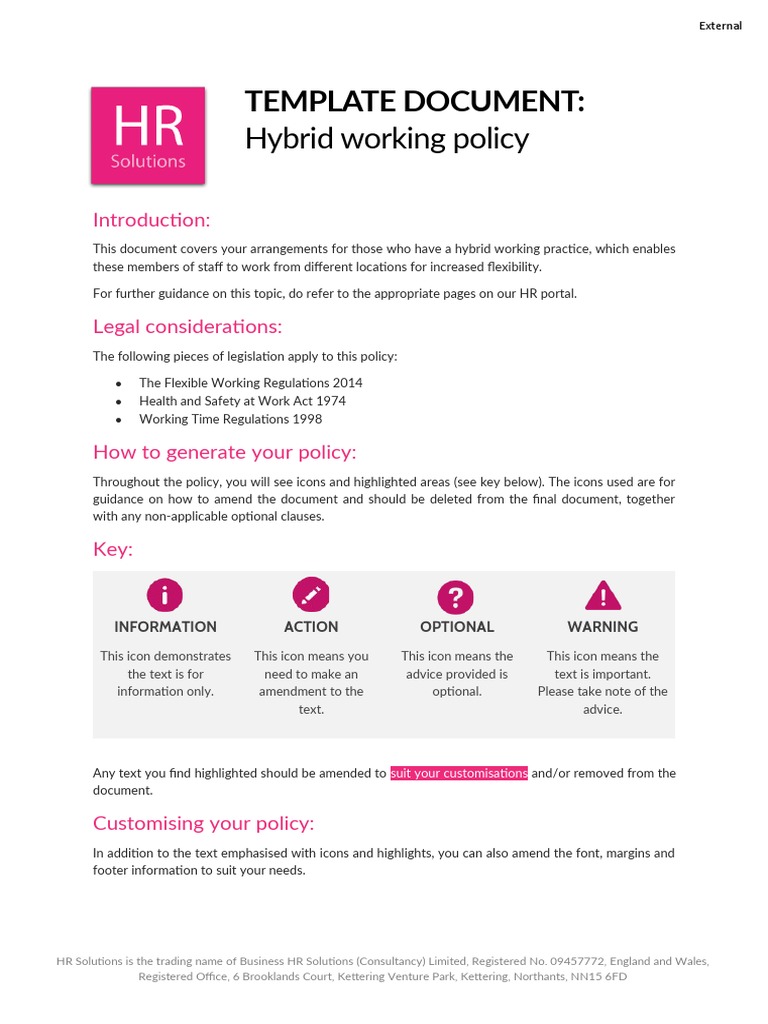 Hybrid Working Policy-Fg5mk7 | PDF | Employment | Occupational Safety ...