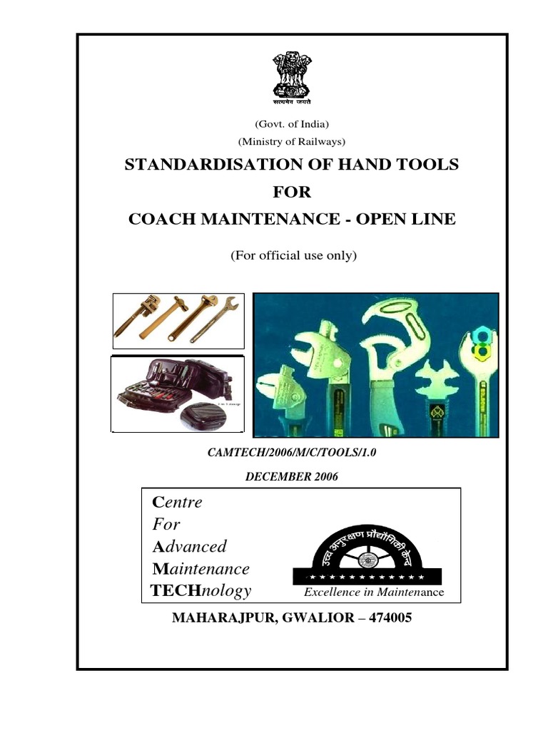 Standardised Tools for Coach Maintenance | PDF | Screw | Manufactured Goods