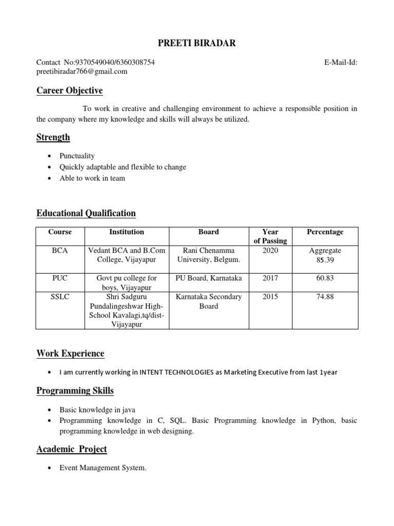 preeti resume. (1) | PDF