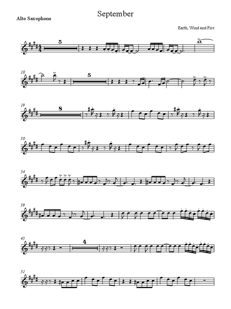 September Sax Alto | PDF | Saxophone | Classical Music Groups