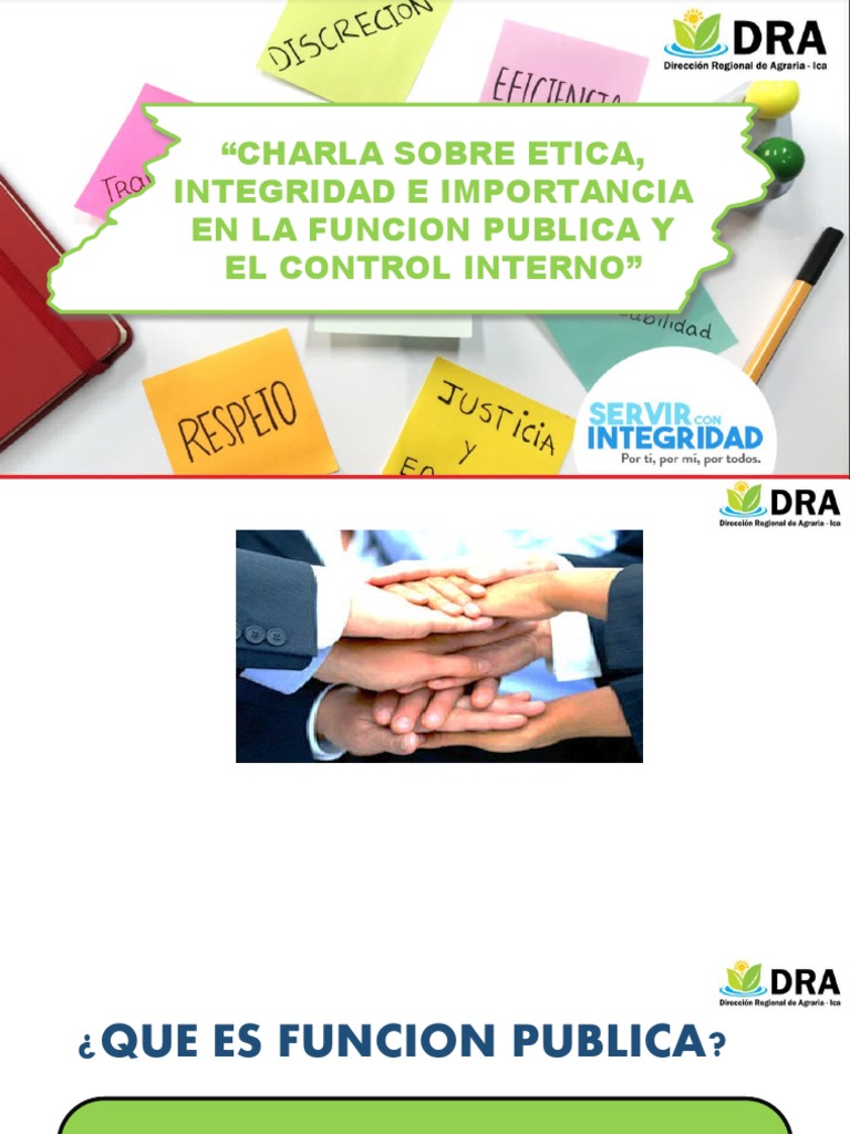 Charla de Etica, Integridad e Importancia en La Funcion Publica y El ...