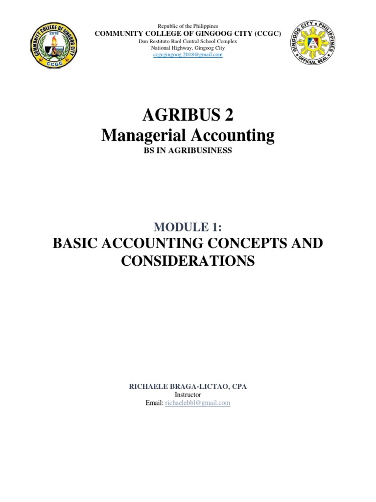 Module 1 Introduction To Managerial Accounting | PDF | Accounting ...