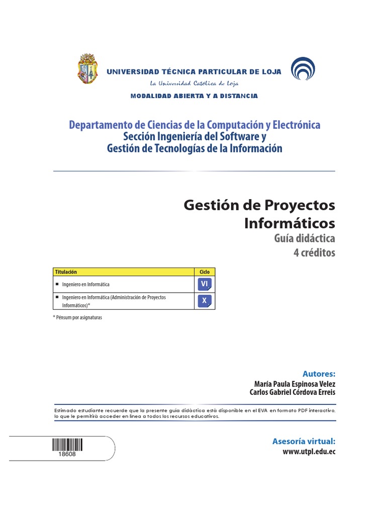 GESTION DE PROYECTOS INFORMÁTICOS 001 | PDF | Gestión de proyectos ...