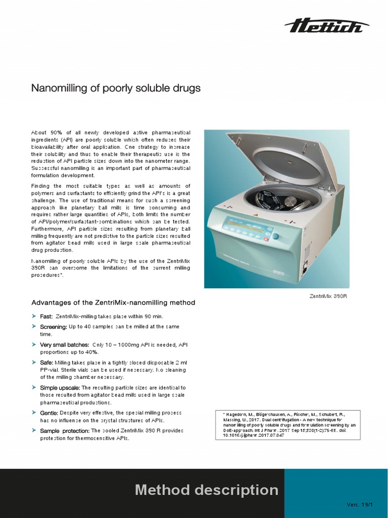 Method-Nanomilling GB | PDF | Mill (Grinding) | Pharmaceutical Formulation