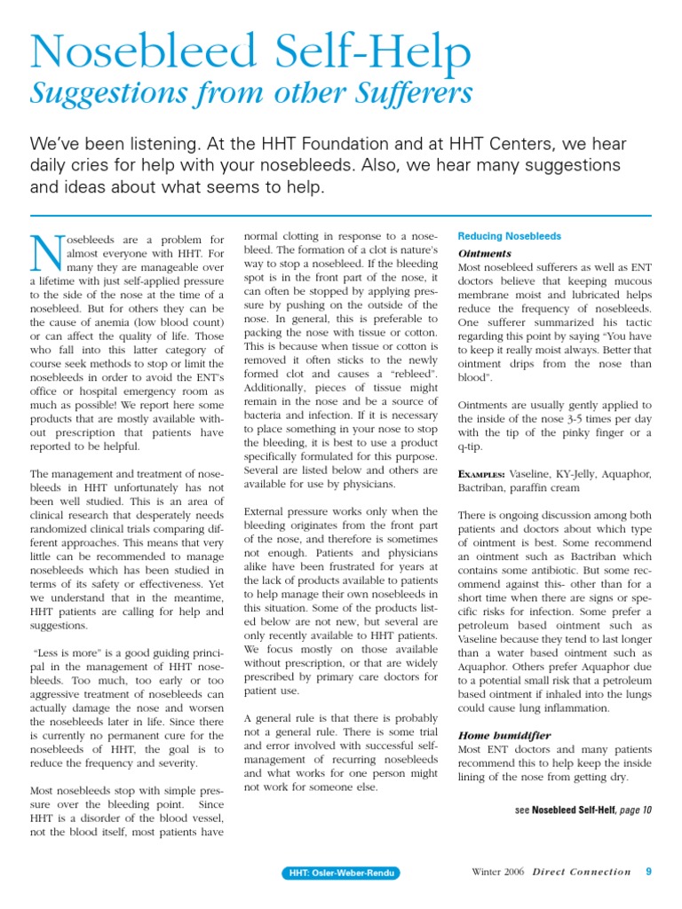 HHT Nosebleeds | PDF | Clinical Medicine | Medical Specialties