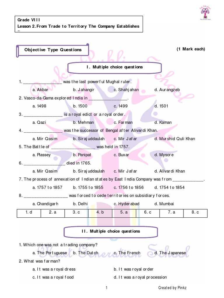 Lesson 2 History | PDF | South Asia | British India