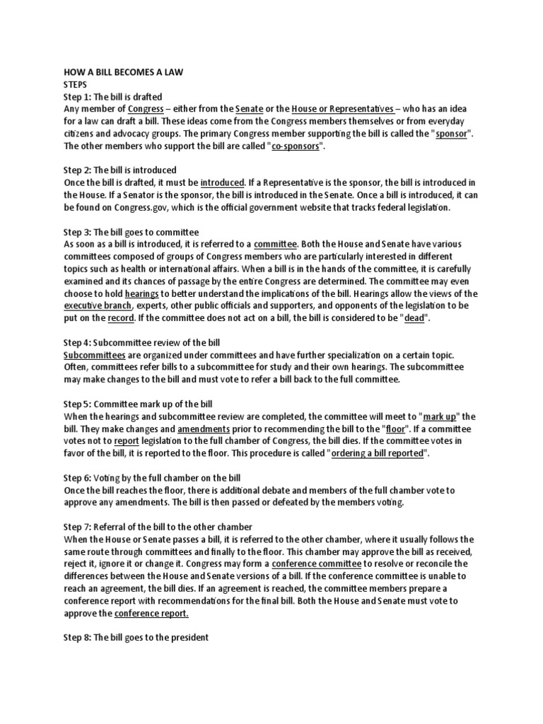 How A Bill Becomes A Law | PDF | Committee | Bill (Law)
