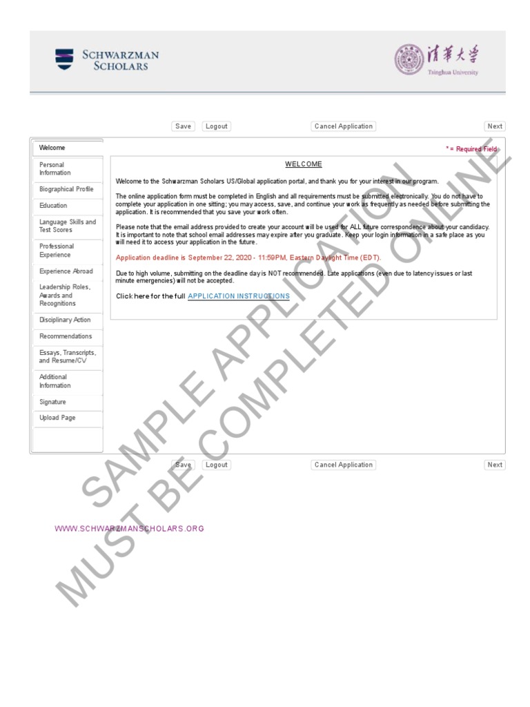 Schwarzman Scholars Sample Application 2020 | PDF | Résumé | Passport Schwarzman Scholars Sample Application 2020 | PDF | Résumé | Passport