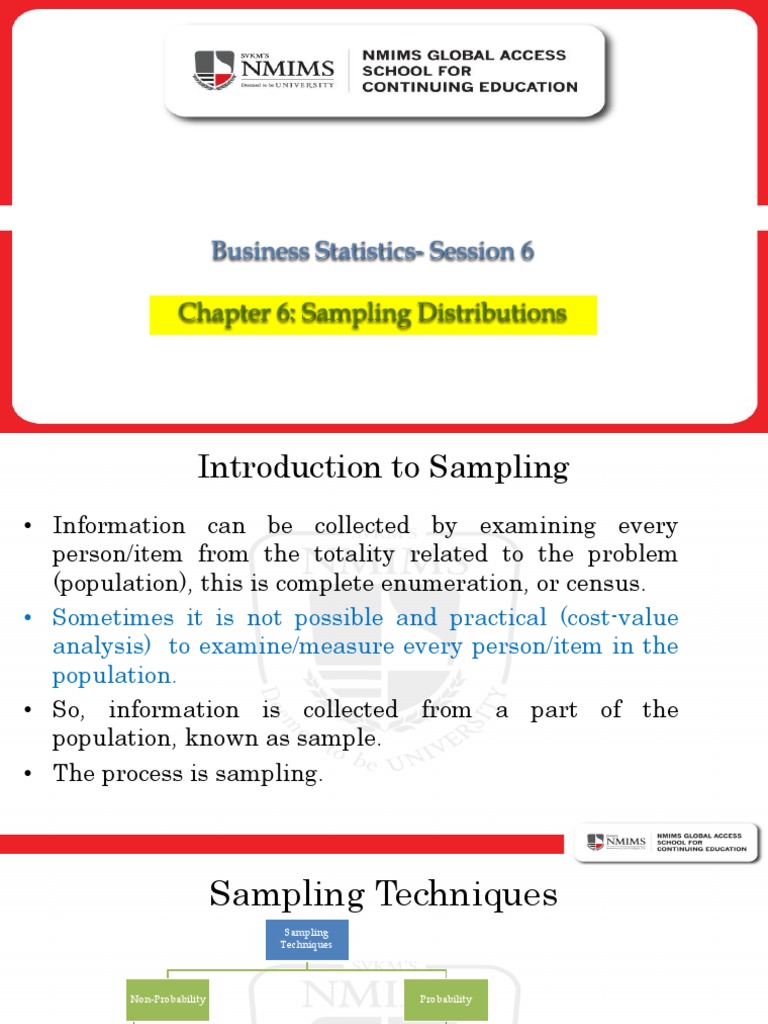 Business Statistics - Chapter 6 | PDF | Sampling (Statistics) | Estimator