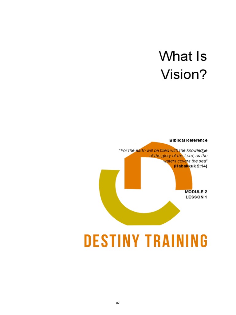 DT Manual - M2 C1 What Is Vision | PDF | Jesus | Glory (Religion)