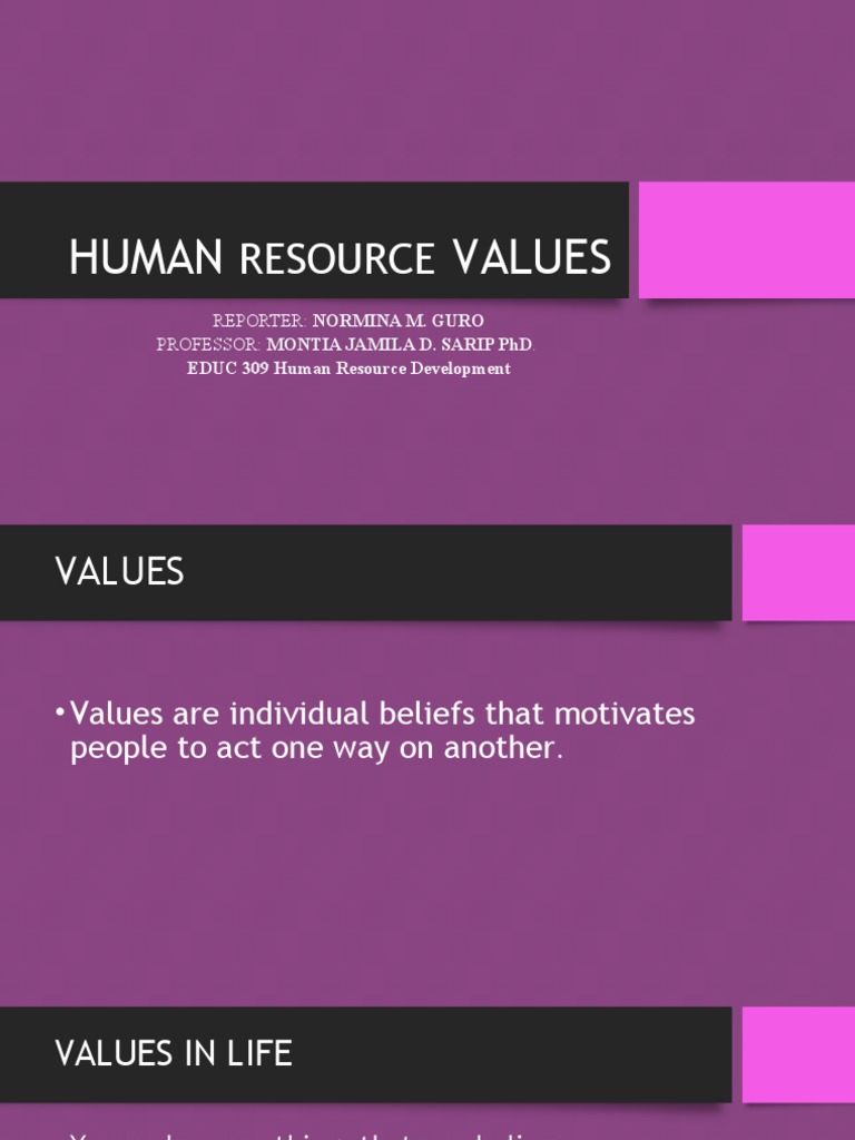 Human Resource Values | PDF | Human Resource Management | Employment