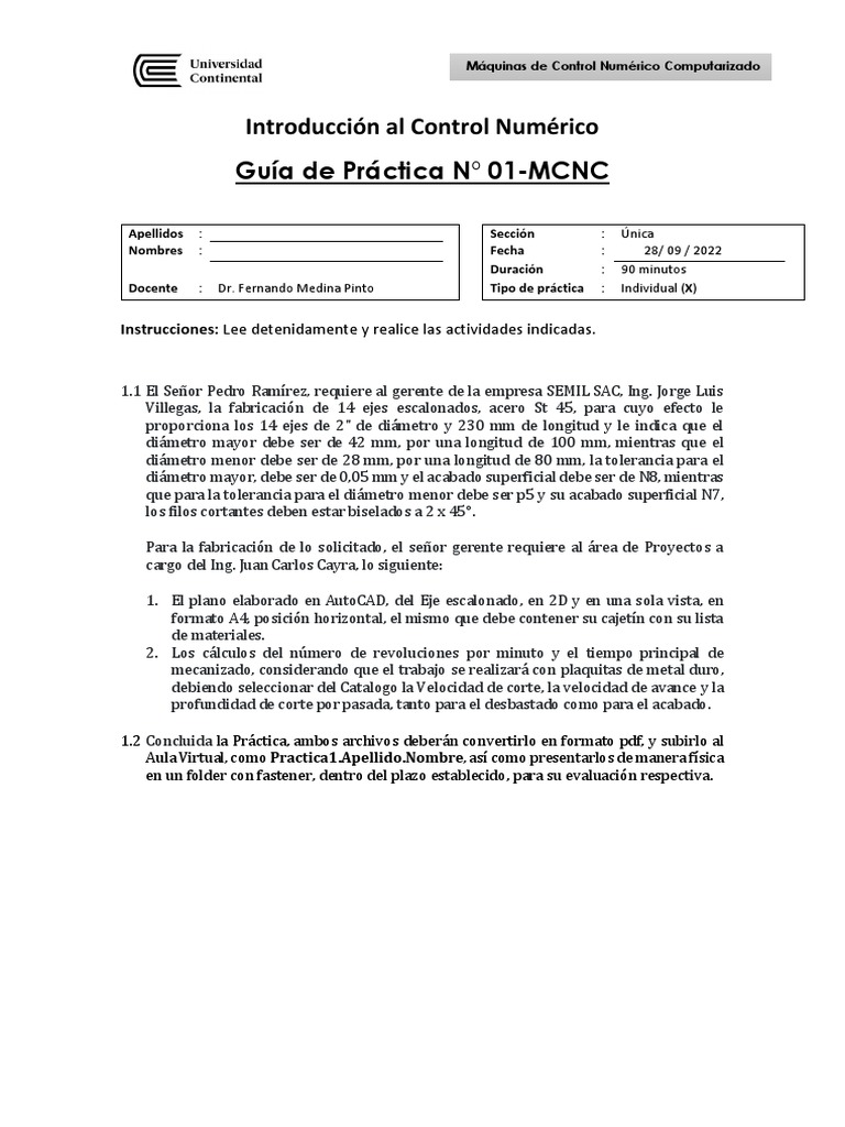 Practica 1 CNC | PDF | Control numerico | Metalurgia