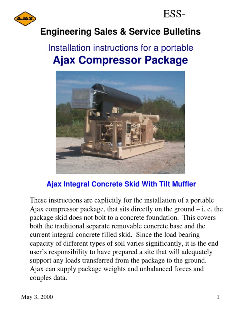 Ajax Portable Compressor Installation Guide | PDF | Concrete ...