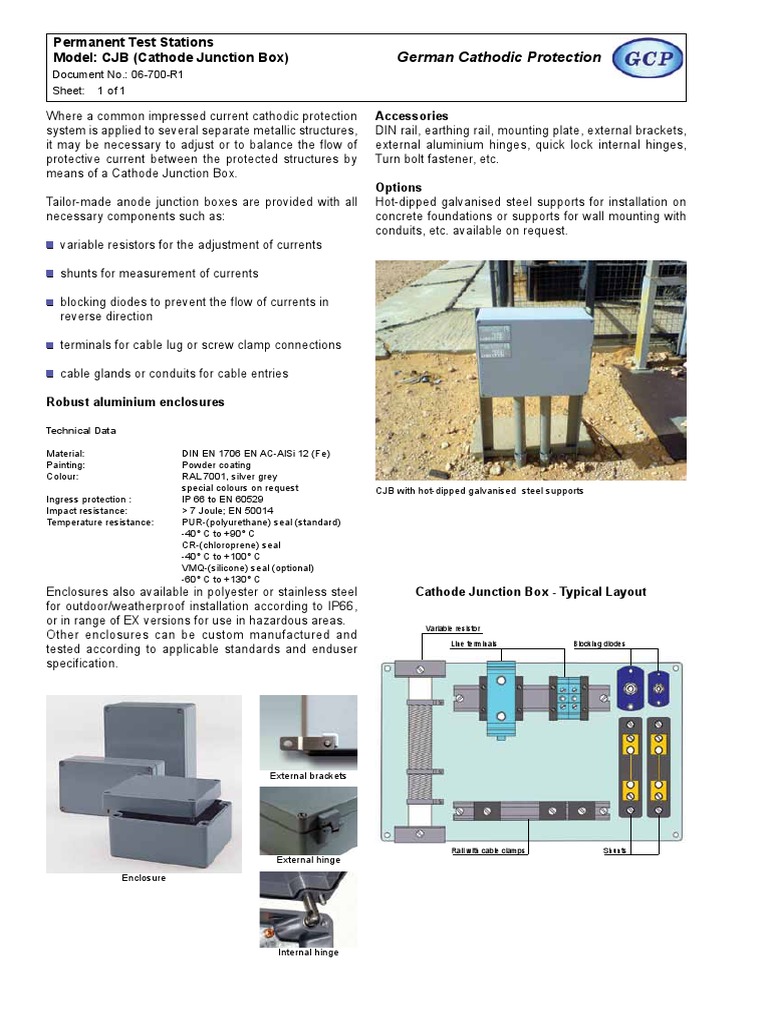 Cathode Junction Box Specifications | PDF | Galvanization | Resistor