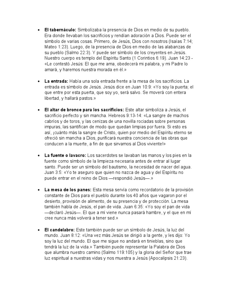 Los símbolos del tabernáculo y su significado en Cristo | PDF ...