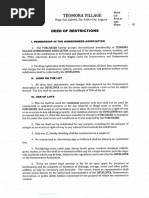 Sample of Deed of Restrictions (Residential Subdivision) | PDF ...