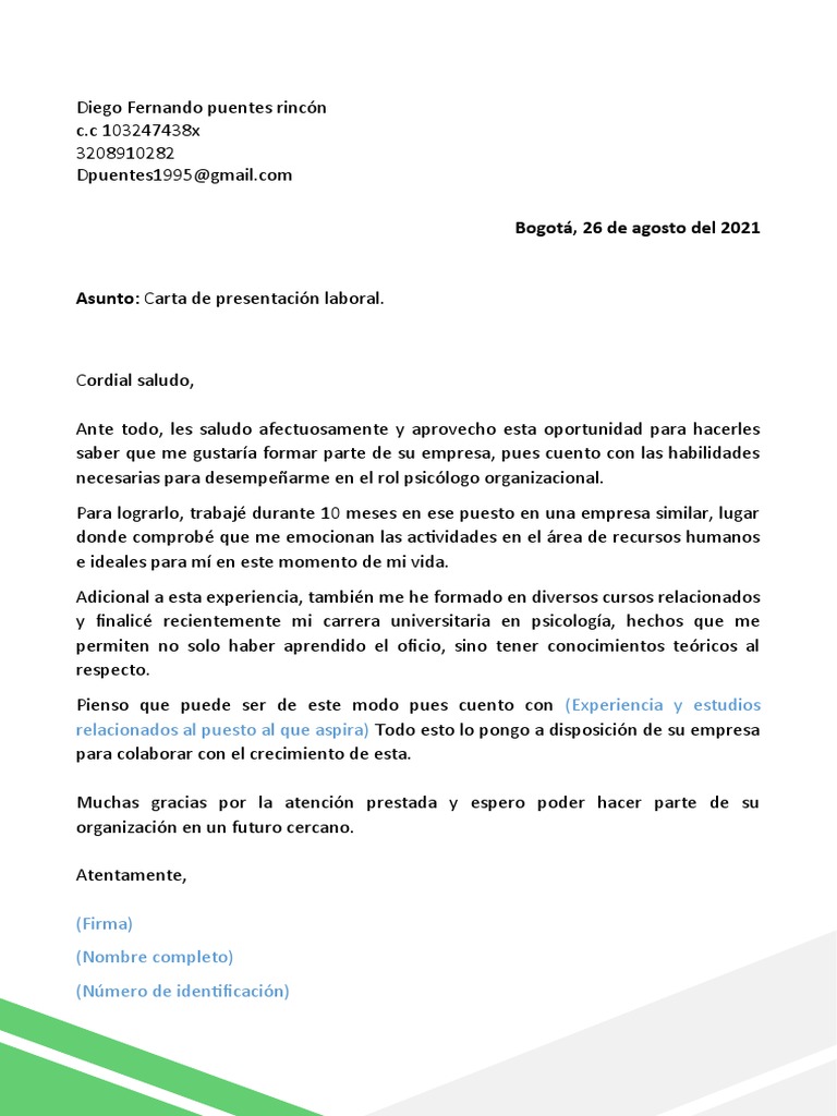 2 Carta de Presentacion Laboral | PDF