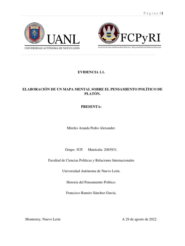 Mapa Mental del Pensamiento Político de Platón | PDF | Platón | Gobierno