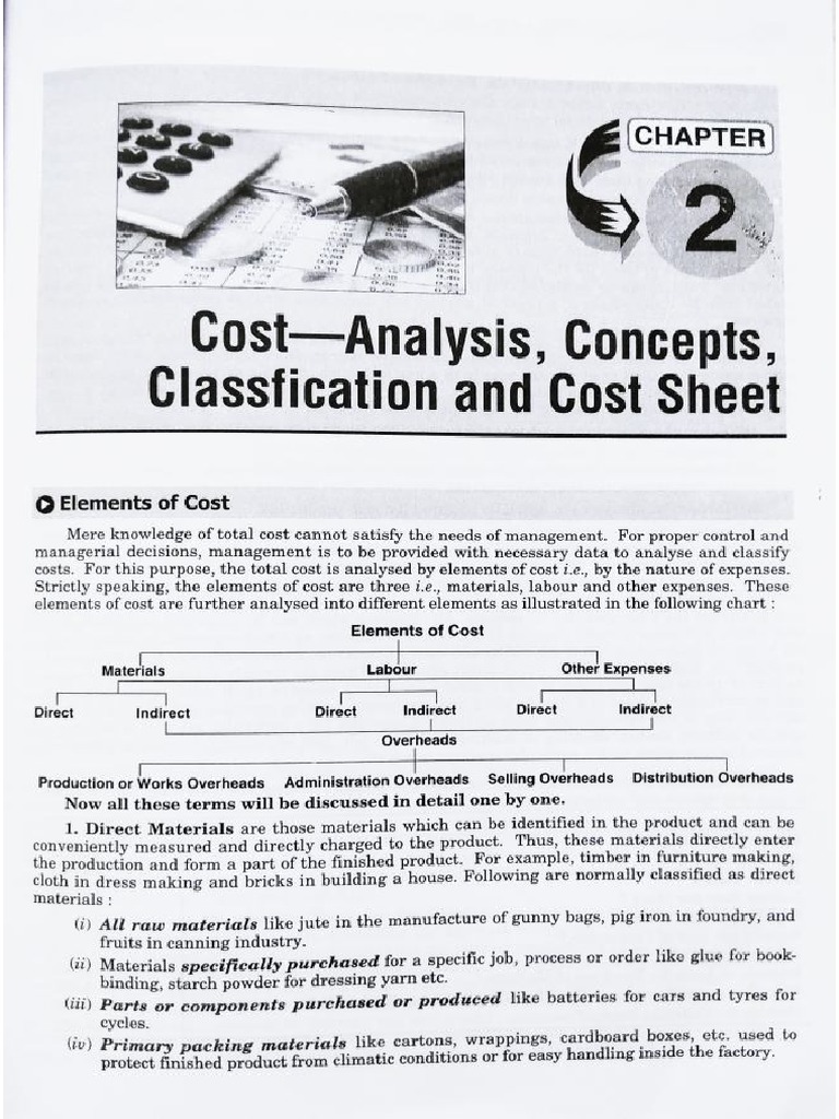 Cost Sheet (Theory) | PDF