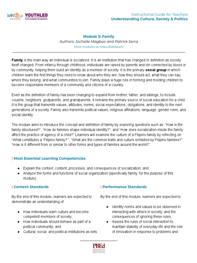 Module 3 Family Pdf Family Socialization