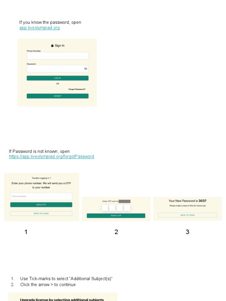 Accessing Live Olympiad App Guide | PDF