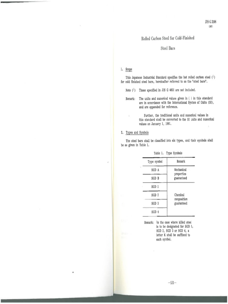 JIS G 3108 - 1987 - (Rolled Carbon Steel-For Cold Finished-Steel Bars ...