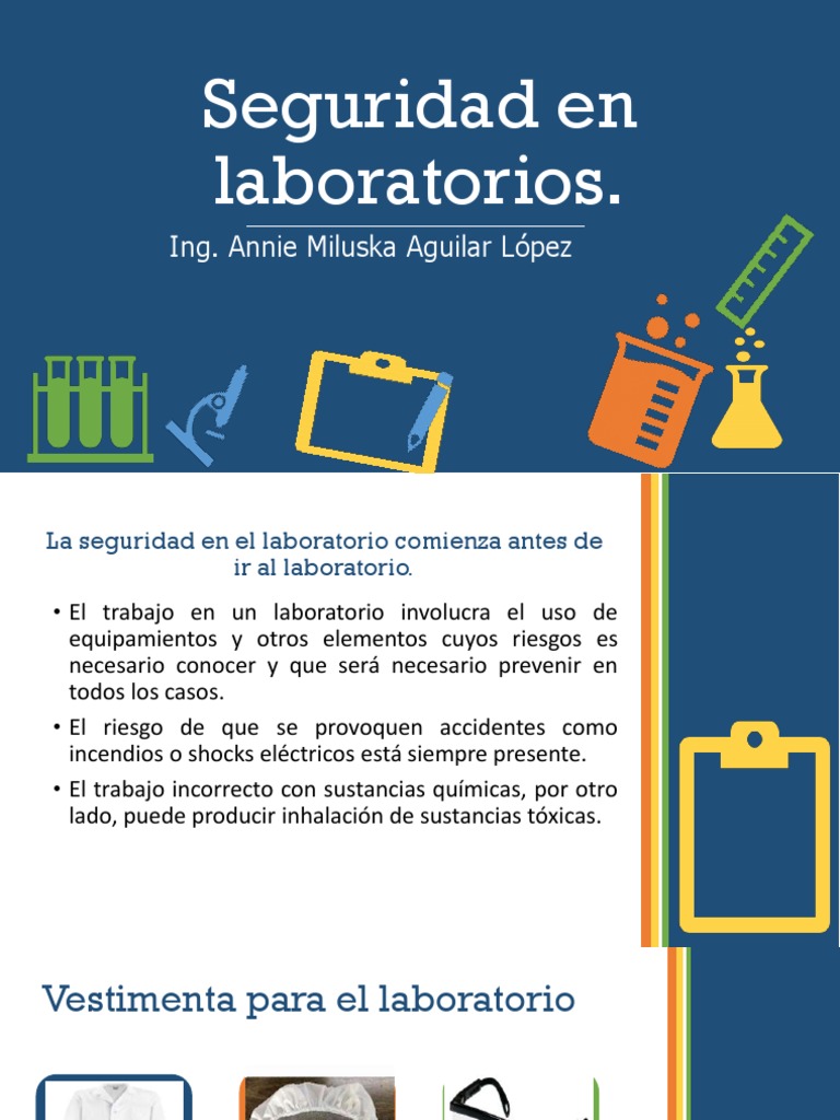 Presentación Seguridad en Laboratorios | PDF | Especialidades Medicas | Ciencias de la Salud
