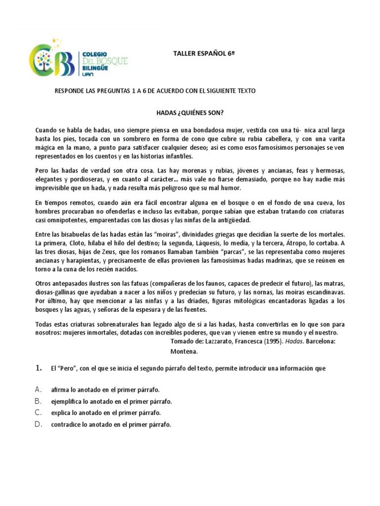 Taller Español 6º | PDF | Marte | Tierra