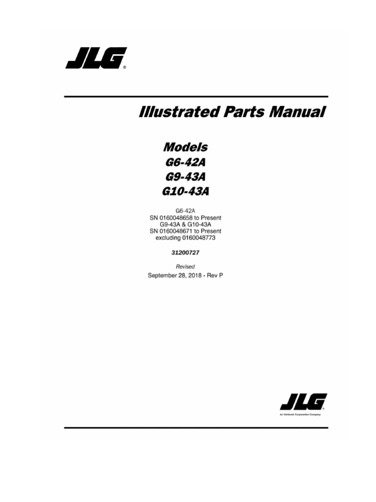G6-42A/G9-43A/G10-43A Parts Manual | PDF | Axle | Land Vehicles