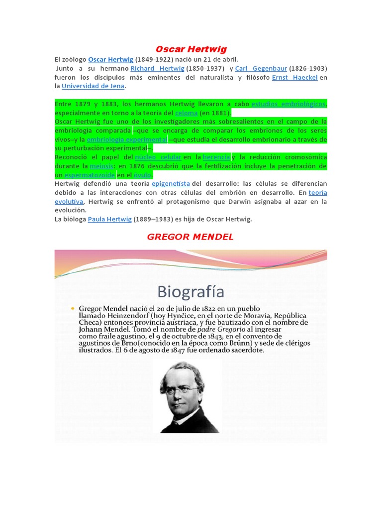 Oscar Hertwig | PDF | Biología
