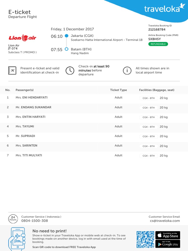 Rieka Fitri Sutrisno-CGK-SXBHSY-BTH-FLIGHT - ORIGINATING | PDF | Airlines | Transport