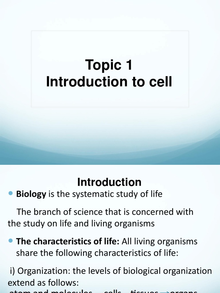 Chapter 1 (Introduction To Cell) | PDF