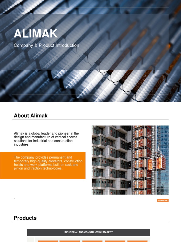 ALIMAK Elevators, Hoists & Work Platforms | PDF | Elevator | Logistics