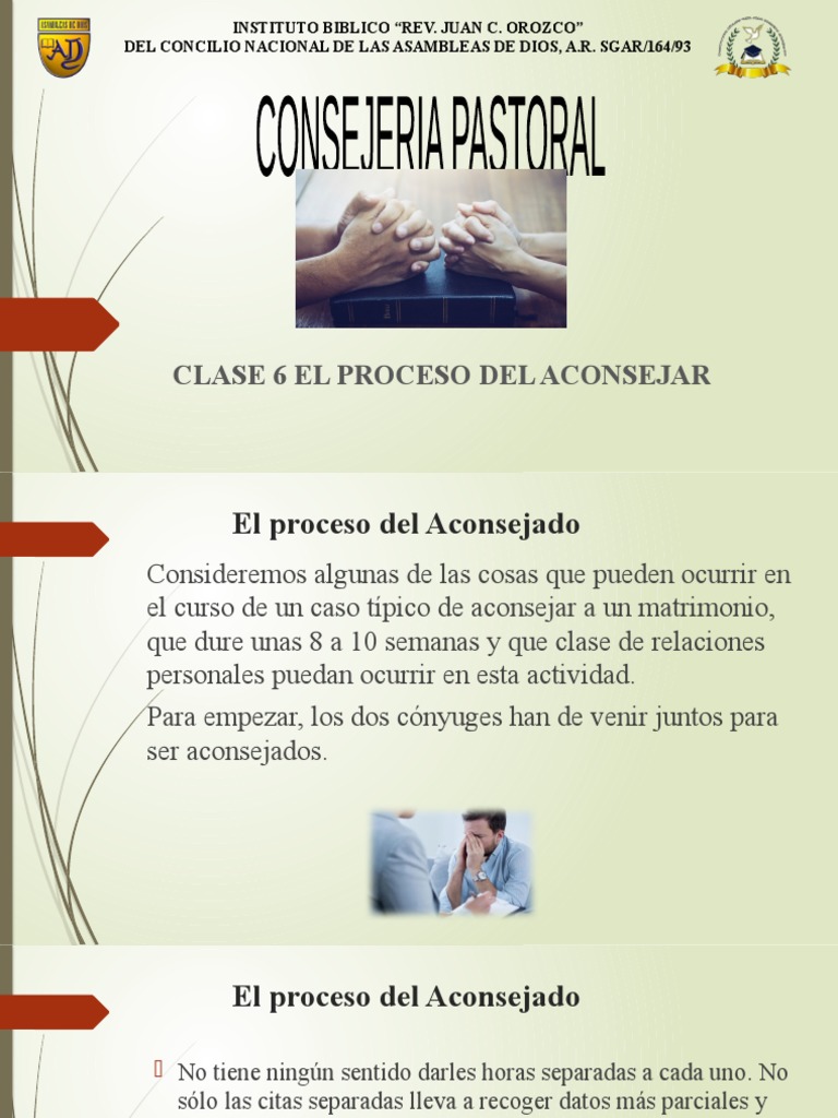 Clase 6 El Proceso Del Aconsejar | PDF | Biblia | Pablo el apóstol