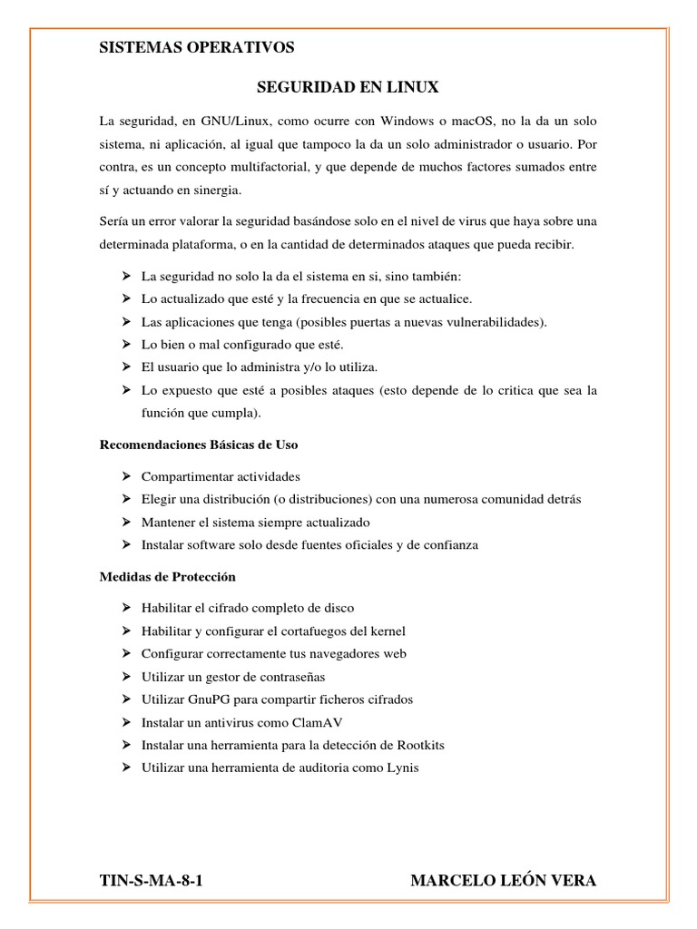 Seguridad en Linux | PDF | Microsoft Windows | La seguridad informática