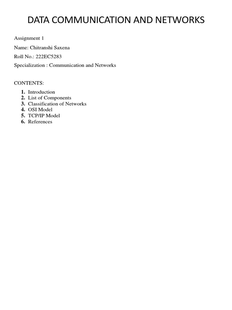 Data Communication and Networks | PDF | Computer Network | Internet Protocol Suite